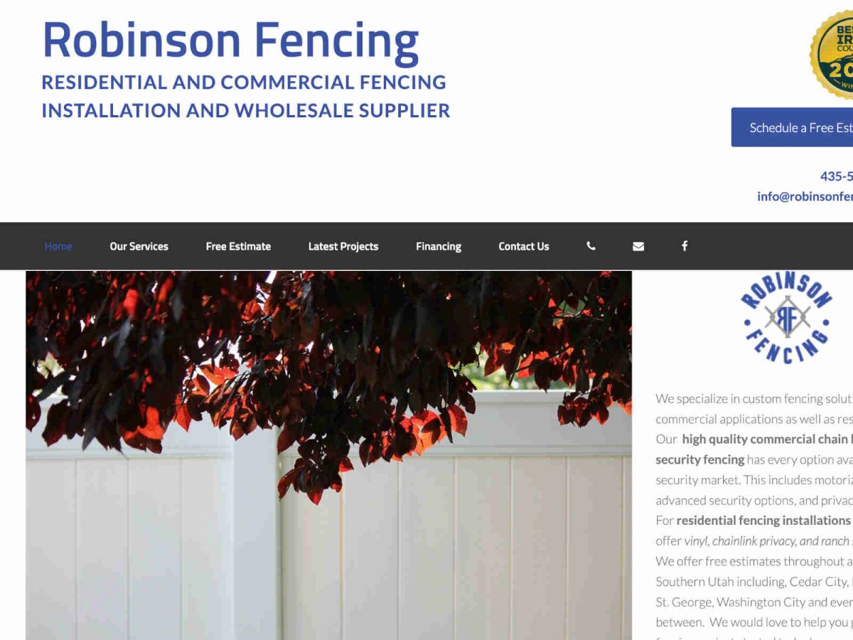 Web Design For Robinson Fencing-Cedar City, Ut-Launch A Page
